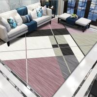 China Geometric Pattern Waved Curved Line Living Room Floor Carpet 100% Polyester Fiber Machine Washable for sale