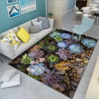 China Polyester Fiber Floral Tulip Rose Living Room Carpet 100x200cm Custom Size for sale