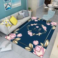 China Polyester Fiber Floral Tulip Rose Living Room Carpet 100x200cm Custom Size for sale