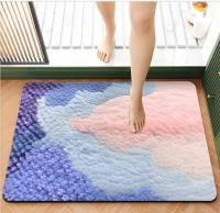 China Moss Fresh Flower Bath Mat Non-Slip Absorbent Rubber Floor Mat 40x60cm Custom Size for sale