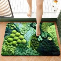 China Moss Fresh Flower Bath Mat Non-Slip Absorbent Rubber Floor Mat 40x60cm Custom Size for sale