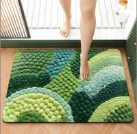 China Moss Fresh Flower Bath Mat Non-Slip Absorbent Rubber Floor Mat 40x60cm Custom Size for sale
