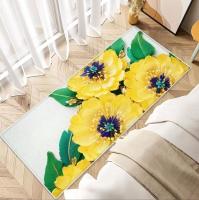 China Polyester Fiber Fresh Small Flower Bedroom Floor Carpet 200x250cm Custom Size Machine Washable for sale