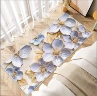 China Polyester Fiber Fresh Small Flower Bedroom Floor Carpet 200x250cm Custom Size Machine Washable for sale