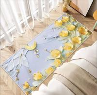 China Polyester Fiber Fresh Small Flower Bedroom Floor Carpet 200x250cm Custom Size Machine Washable for sale