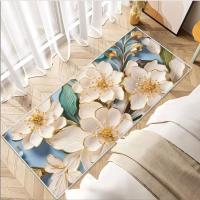 China Polyester Fiber Fresh Small Flower Bedroom Floor Carpet 200x250cm Custom Size Machine Washable for sale