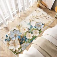 China Polyester Fiber Fresh Small Flower Bedroom Floor Carpet 200x250cm Custom Size Machine Washable for sale