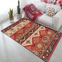 China Bosmia Ethnic Style Rectangle Polyester Fiber Floor Carpet 40x60cm to 300x200cm for Living Room Hotel for sale