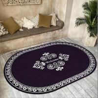China Ethnic Style Ellipse Crystal Velvet Floor Carpet 160x230cm for Bedroom Living Room for sale