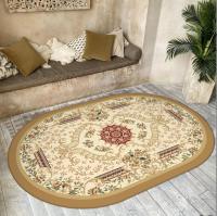China Ethnic Style Ellipse Crystal Velvet Floor Carpet 160x230cm for Bedroom Living Room for sale