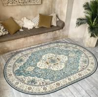 China Ethnic Style Ellipse Crystal Velvet Floor Carpet 160x230cm for Bedroom Living Room for sale