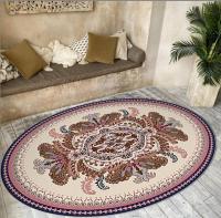 China Bohemian Crystal Velvet Ellipse Floor Carpet 80x120 cm Living Room Sofa Rug for sale