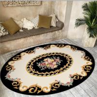 China Bohemian Crystal Velvet Ellipse Floor Carpet 80x120 cm Living Room Sofa Rug for sale