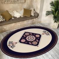 China Bohemian Crystal Velvet Ellipse Floor Carpet 80x120 cm Living Room Sofa Rug for sale