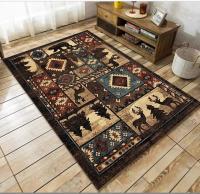 China Polyester Fiber Living Room Carpet 80x200cm American Style Animal Flower Ethnic Design for sale
