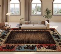 China Polyester Fiber Living Room Carpet 80x200cm American Style Animal Flower Ethnic Design for sale