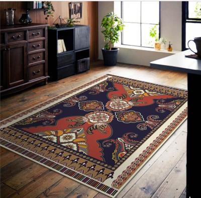 China 140x200cm Rectangle Polyester Fiber Living Room Hotel Carpet Ancient Ethnic Style for sale