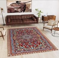 China Polyester Rectangle Living Room Carpet 120x160cm Persia Style Ancient Flower Pattern for sale