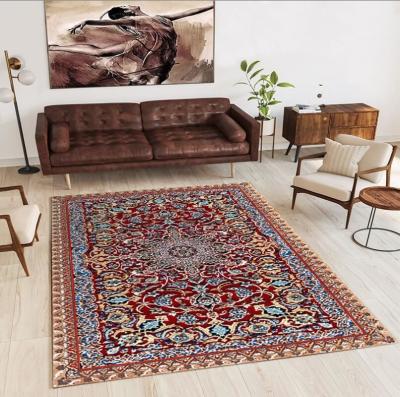 China Polyester Rectangle Living Room Carpet 120x160cm Persia Style Ancient Flower Pattern for sale