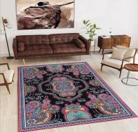 China Polyester Rectangle Living Room Carpet 120x160cm Persia Style Ancient Flower Pattern for sale