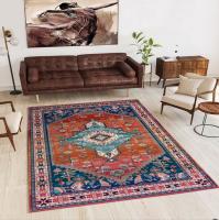 China Polyester Rectangle Living Room Carpet 120x160cm Persia Style Ancient Flower Pattern for sale