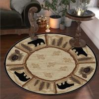 China American Style Round Animal Pattern Carpet 100% Polyester Fiber Living Room Hotel Carpet 60x60cm for sale