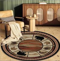 China American Style Round Animal Pattern Carpet 100% Polyester Fiber Living Room Hotel Carpet 60x60cm for sale