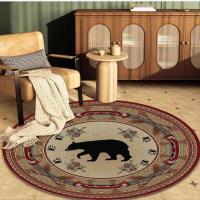 China American Style Round Animal Pattern Carpet 100% Polyester Fiber Living Room Hotel Carpet 60x60cm for sale