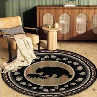 China American Style Round Animal Pattern Carpet 100% Polyester Fiber Living Room Hotel Carpet 60x60cm for sale