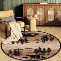 China American Style Round Animal Pattern Carpet 100% Polyester Fiber Living Room Hotel Carpet 60x60cm for sale