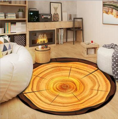 China Modern Growth Ring Round Animal Pattern Polyester Fiber Carpet 80x80cm Living Room Hotel for sale