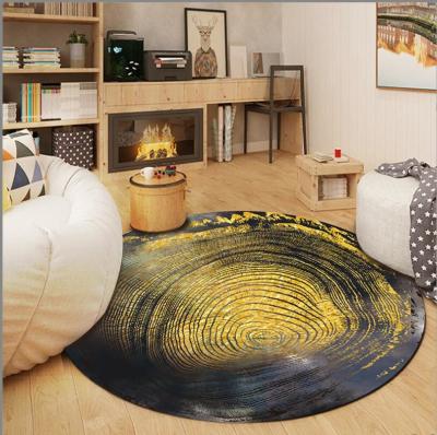China Vintage Imitation Wood Round Animal Pattern Carpet 60x60cm to 200x200cm Polyester Fiber for sale