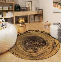 China Vintage Imitation Wood Round Animal Pattern Carpet 60x60cm to 200x200cm Polyester Fiber for sale