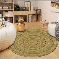 China Vintage Imitation Wood Round Animal Pattern Carpet 60x60cm to 200x200cm Polyester Fiber for sale