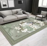 China Rectangle Modern Flower Living Room Carpet 80x120cm Polyester Fiber Machine Washable for sale