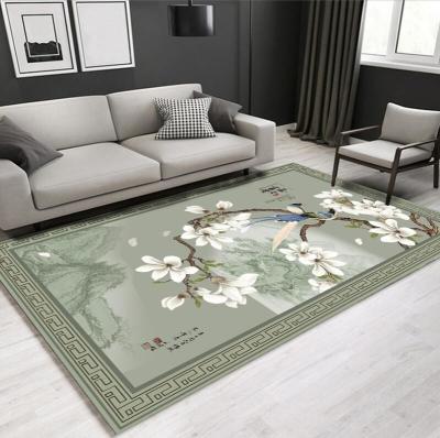 China Rectangle Modern Flower Living Room Carpet 80x120cm Polyester Fiber Machine Washable for sale