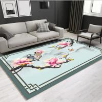 China Rectangle Modern Flower Living Room Carpet 80x120cm Polyester Fiber Machine Washable for sale