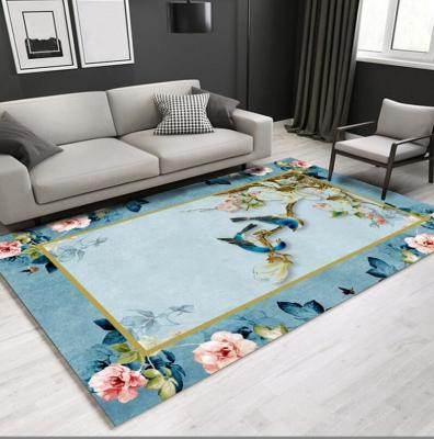 China Rectangle Polyester Fiber Living Room Carpet New Chinese Style 160x230cm for sale