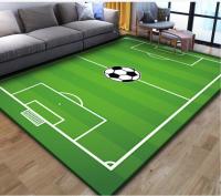 China Crystal Velvet Living Room Floor Carpet 140x200cm Cartoon Football Pattern Polyester for sale