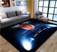 China Crystal Velvet Living Room Floor Carpet 140x200cm Cartoon Football Pattern Polyester for sale