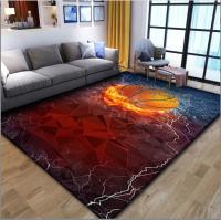 China Crystal Velvet Living Room Floor Carpet 140x200cm Cartoon Football Pattern Polyester for sale