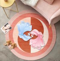 China Custom Size Polyester Fiber Cartoon Fish Pattern Carpet 100x100cm for Living Room Hotel for sale
