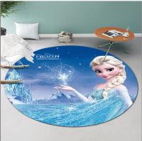 China Custom Cartoon Feather Elsa Pattern Polyester Fiber Carpet Living Room Hotel 100x100cm for sale