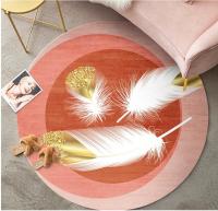 China Custom Cartoon Feather Elsa Pattern Polyester Fiber Carpet Living Room Hotel 100x100cm for sale
