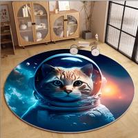 China Polyester Fiber Round Cat Pattern Living Room Carpet 120x180cm Custom Size for sale