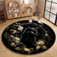 China Polyester Fiber Round Cat Pattern Living Room Carpet 120x180cm Custom Size for sale
