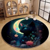 China Round Cat Polyester Fiber Living Room Floor Carpet 180x180cm Custom Size for sale