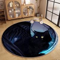 China Round Cat Polyester Fiber Living Room Floor Carpet 180x180cm Custom Size for sale