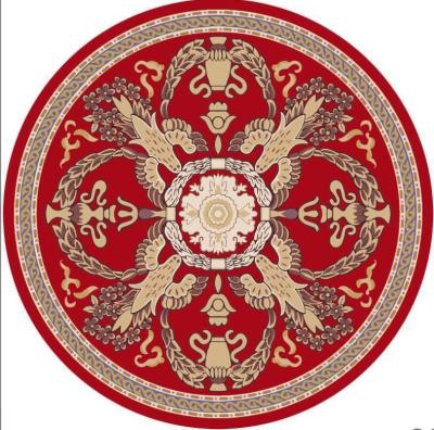 China Ancient Ethnic Style Living Room Floor Carpet Polyester Fiber 100x100cm Custom Size for sale