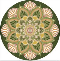 China Ancient Ethnic Style Living Room Floor Carpet Polyester Fiber 100x100cm Custom Size for sale